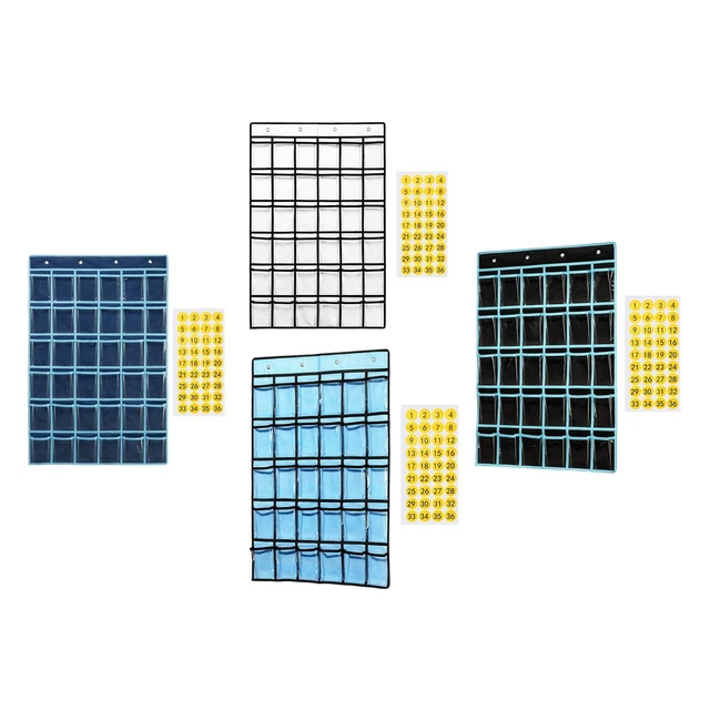 CLASSROOM POCKET CHART Card Pocket Organizer Multifunctional with 36 ...