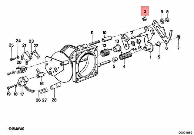GENUINE BMW CMSP E23 E24 E28 Accelerator Bearing Bowden Cable OEM ...