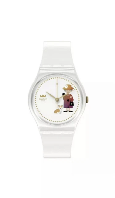 SWATCH PLATINUM JUBILEE Queen Elizabeth II "How Majestic" Watch Limited ...