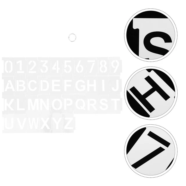 POCHOIRS DE L'ALPHABET Numérique Modèle Alphanumérique Pour Lettrage ...