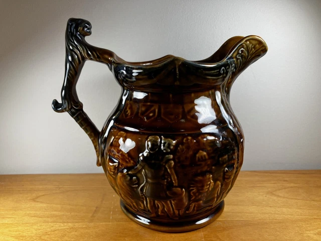 ARTHUR WOOD 1920S English Gladiator Pottery brown glaze pitcher jug ...