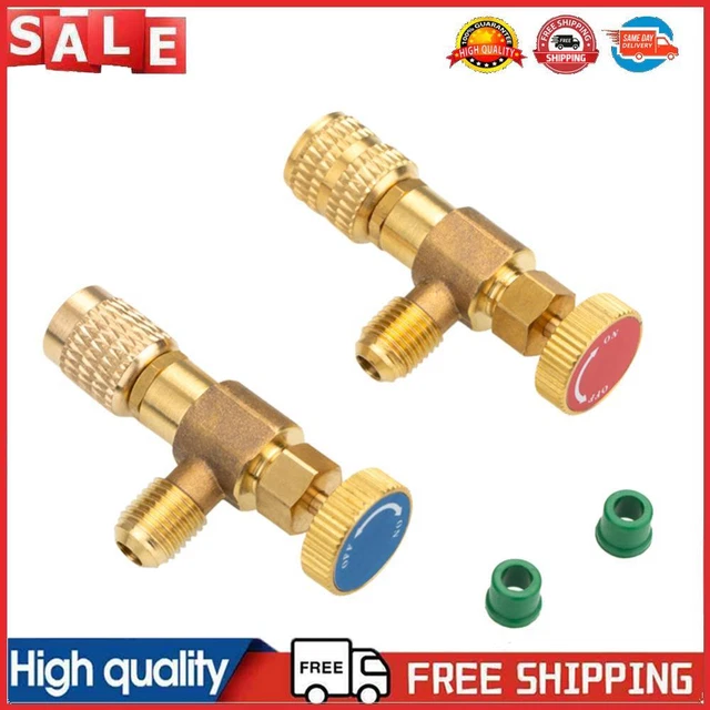 AIR CONDITIONING REFRIGERANT Safety Valve Charging Hose Valves Hand ...