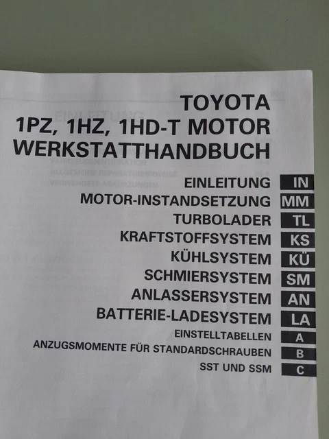 TOYOTA LAND CRUISER 1PZ, 1HZ, 1HD-T Motor, Werkstatthandbuch ...