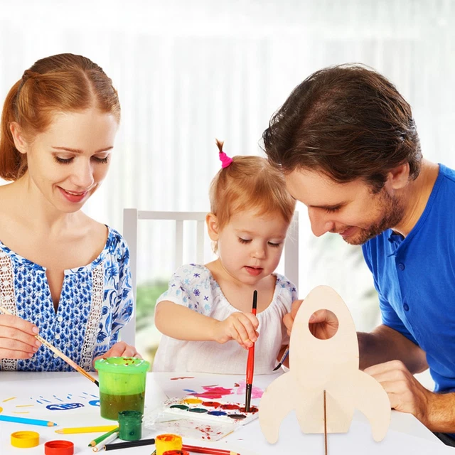 4 COUNT BOYS Building Toys Hand-painted Graffiti Rocket Diy for School ...