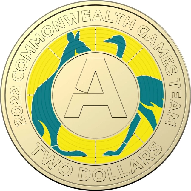 2022 $2 COMMONWEALTH Games Team Australian coloured two dollar Coin "A ...