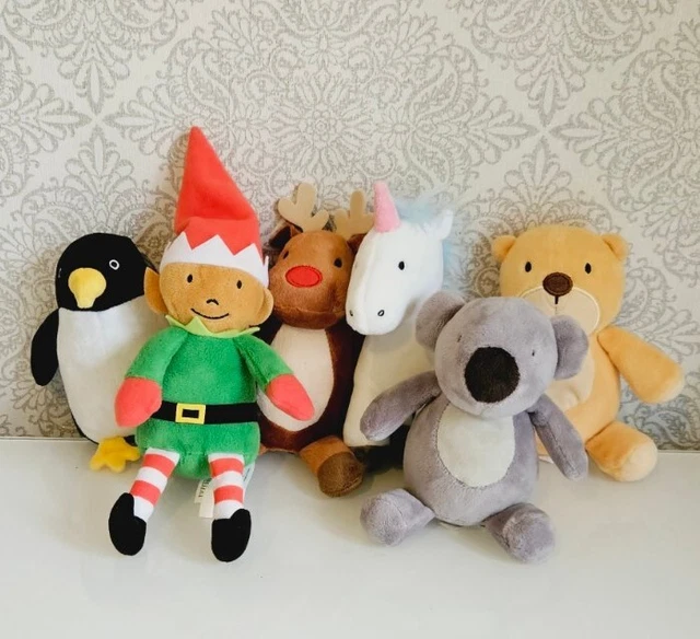 BUNDLE OF 6 "Thats Not My" Plush Toys. Penguin, Elf, Reindeer, Koala ...