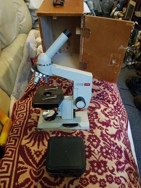 BIOLAM NOMO USSR Microscope With Wood Box And Accessories. EUR 84,86 ...