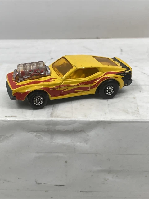 MATCHBOX SUPERFAST ROLAMATICS No 10 Mustang Piston Popper Amber Windows ...