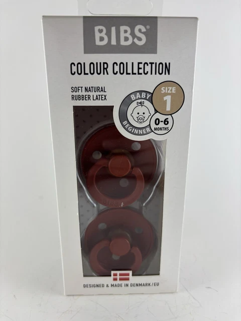 BIBS COLOR COLLECTION Soft Natural Rubber Round Pacifier Size 1 Rust ...