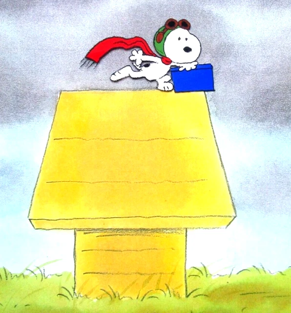 SNOOPY FLYING ACE PEANUTS dog Charles Schulz ORIGINAL ANIMATION ...