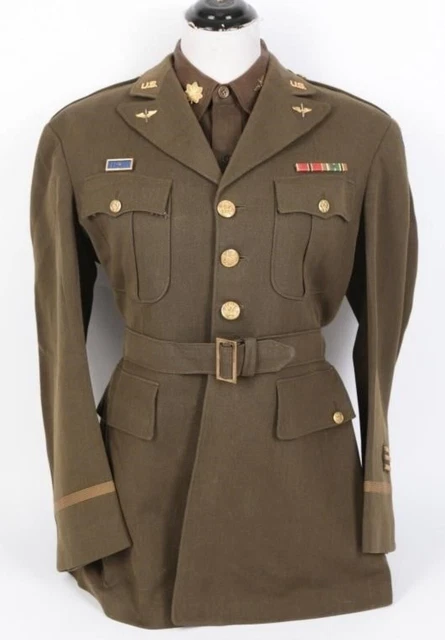 WW2 US ARMY Air Corp. Executive Officer Uniform Tunic Shirt Cap WWII ...