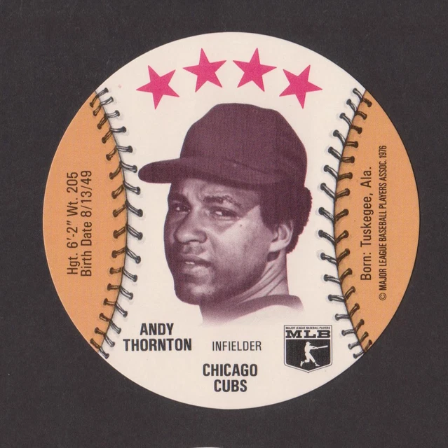 1976 MSA ISALY'S Sweet William Discs ANDRE THORNTON Chicago Cubs COMME ...