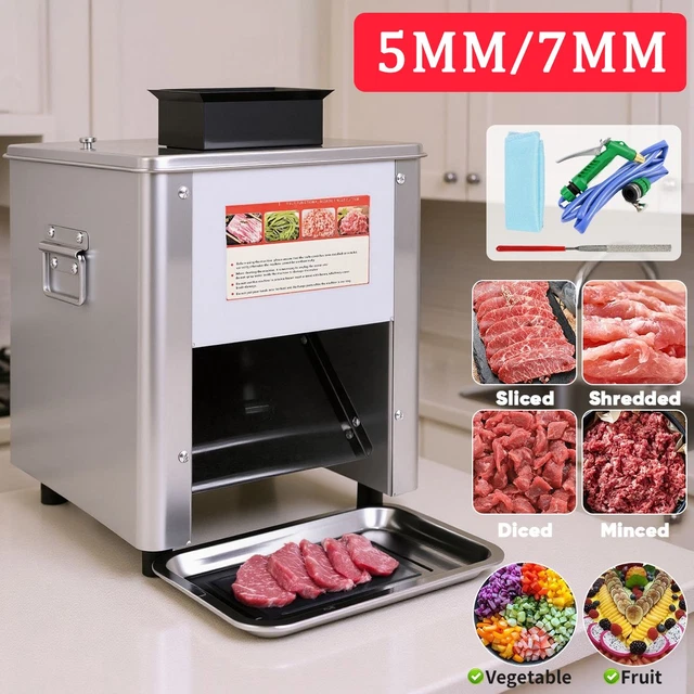 220V COMMERCIAL MEAT Cutting Machine Cutter Stainless Steel Slicer ...