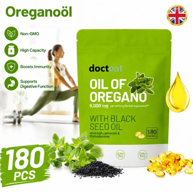 OIL OF OREGANO 6000mg 180 Softgels Capsules Black Seed Oil Immune ...