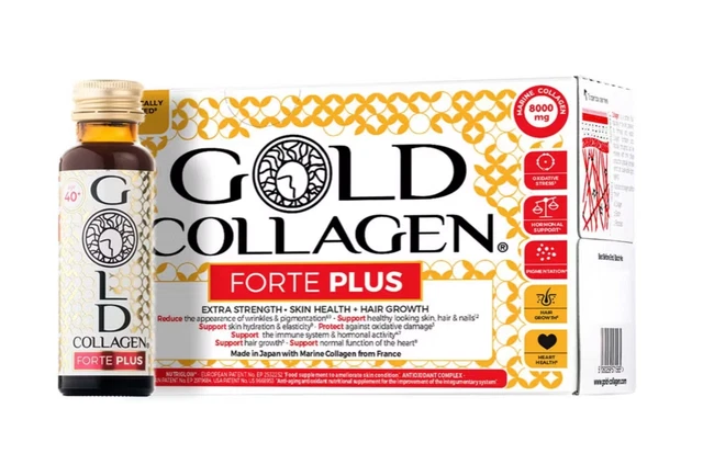 GOLD COLLAGEN FORTE Plus 10 x50, 50+ Skin Hair Nail Supplement for Men ...