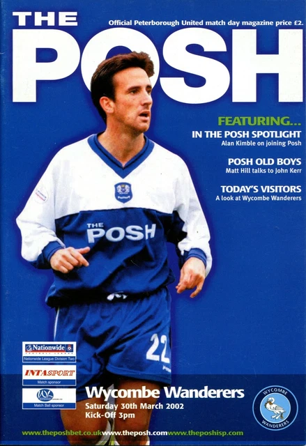 PETERBOROUGH UNITED V Wycombe Wanderers 30/03/02 Division 2 EUR 3,87 ...