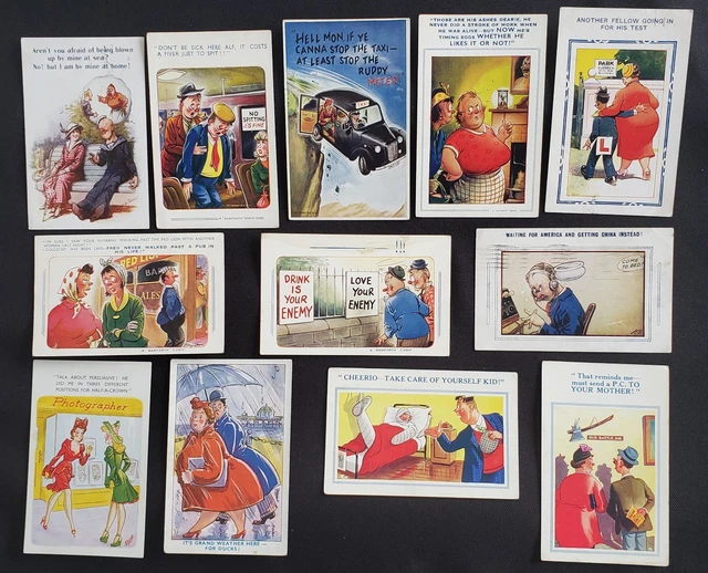 VINTAGE COMIC POSTCARDS - Saucy Seaside - Set of 12 £2.35 - PicClick UK