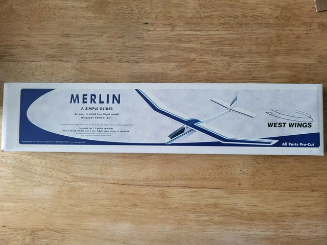 WEST WINGS MERLIN Free Flight Balsa ##Model Glider Kit £19.00 - PicClick UK