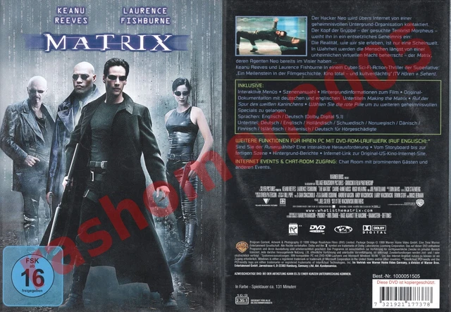 DVD MATRIX (1999) Keanu Reeves Laurence Fishburne Carrie-Anne Moss Kultfilm EUR 1,99 - PicClick IT