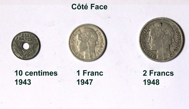 LOT DE 3 pièces de monnaie française ancienne lot numero 2 EUR 4,00 ...