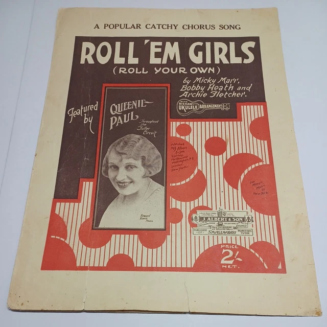 ROLL EM GIRLS Roll Your Own Vintage Sheet Music 1925 B67 EUR 13,06 ...
