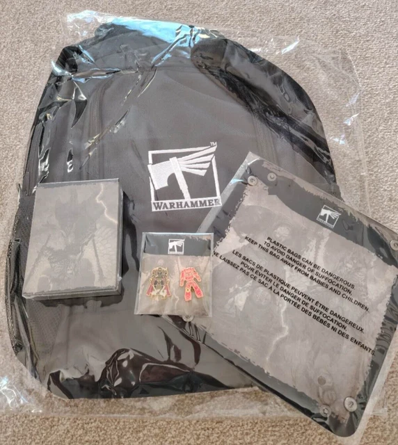 WARHAMMER STORE ANNIVERSARY 2024 Black Backpack, Dice Tray, Badges ...