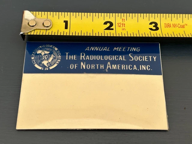 VINTAGE RADIOLOGICAL SOCIETY Employee Name Tag Badge Holder Pin ...