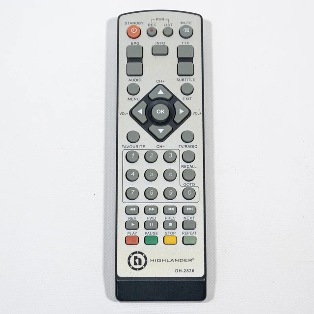 HIGHLANDER DH-2826 STB PVR Recorder Tuner Remote Control - Genuine OEM ...