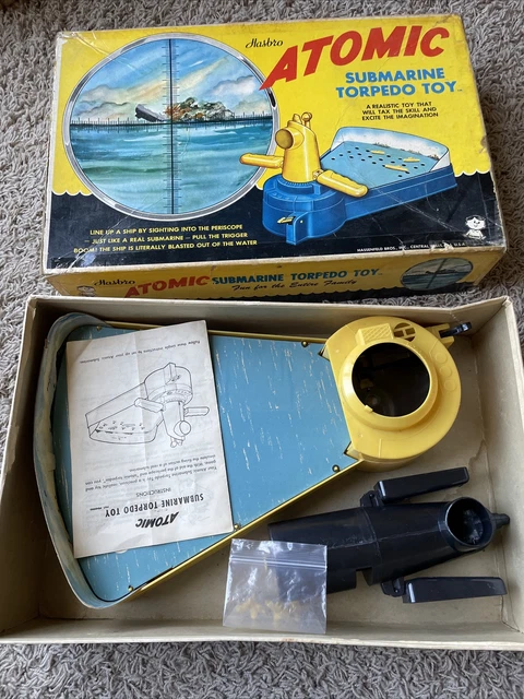 1950'S HASBRO ATOMIC Submarine Torpedo Toy in Box Working, Damaged $40. ...
