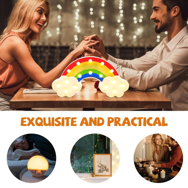 LED DESK LIGHT Bedroom Table Light Rainbow Lamp Decorative Atmosphere £ ...