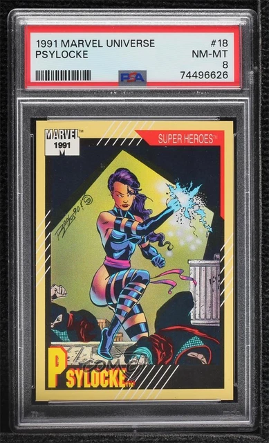 1991 IMPEL MARVEL Universe Series II Super Heroes Psylocke #18.1 PSA 8 ...