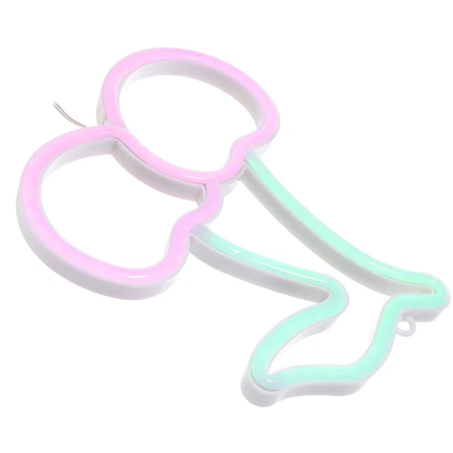 CHERRY SHAPE NEON Sign LED Neon Light Lamp Girls Bedroom Festival Party ...