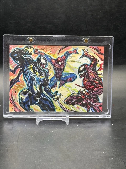 2024 FINDING UNICORN Evolutions Spider-man Venom Carnage Sketch 1/1 Emm ...