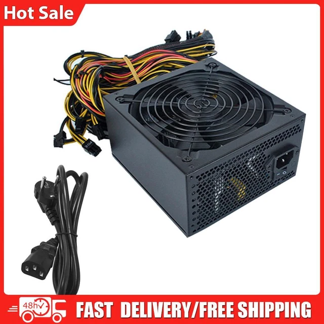 ATX 1800W MINER Power Supply with Cable Support 8 Graphics Card 220V ...