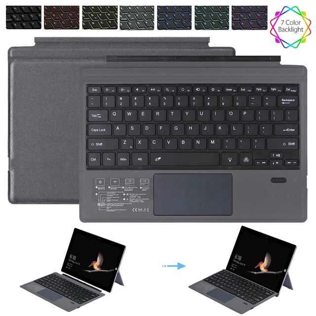 RGB WIRELESS BACKLIT Keyboard Slim Touchpad For Microsoft surface pro 3 ...