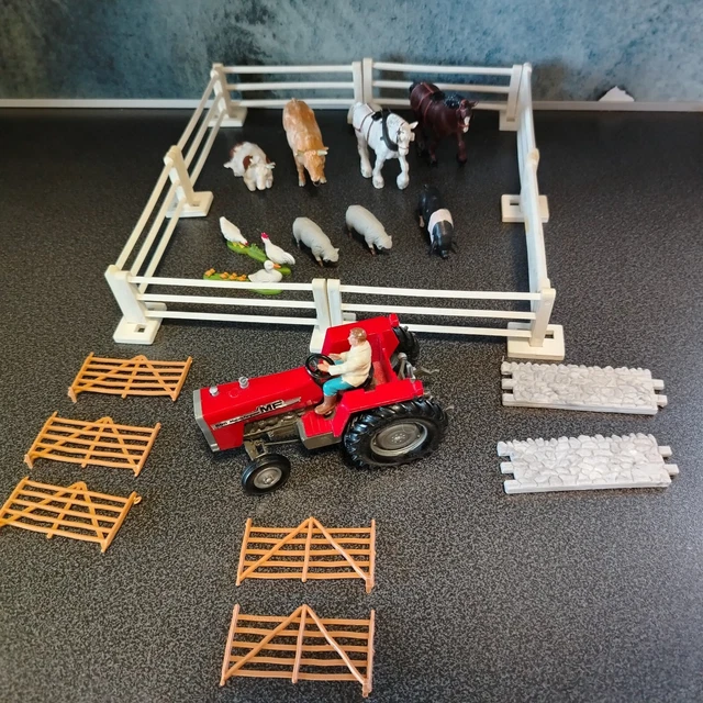 VINTAGE BRITAINS FARM 1970s Toy Bundle Animals Fence Walls Tractor ...