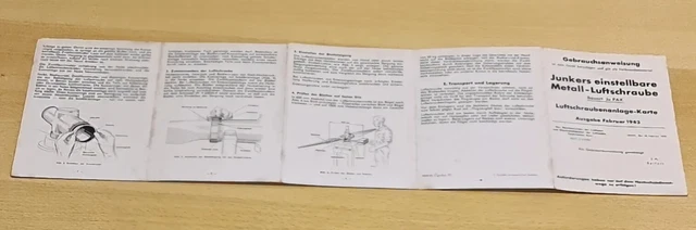 JUNKERS JU PAK Luftschrauben Karte Gebrauchsanweisung Karte Flugmotor ...