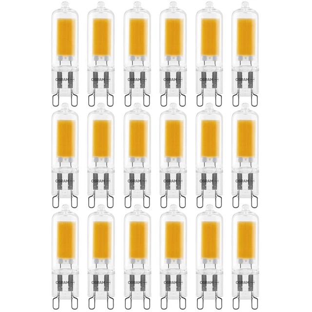 18 X OSRAM LED Glas Stiftsockellampe 2W = 20W G9 COB klar 200lm warmweiß 2700K EUR 29,98 ...
