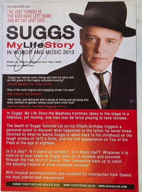 SUGGS OF MADNESS HAND Signed My Life Story Flyer music memorabilia £24. ...