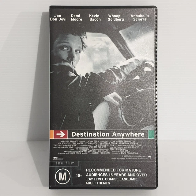 DESTINATION ANYWHERE VHS Demi Moore Kevin Bacon Jon Bon Jovi Movie ...