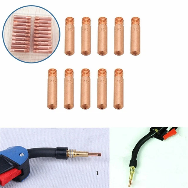 MB15 (M6) MIG Welding Contact Tips 08mm Welder Flux Cored Wire (Pack of ...