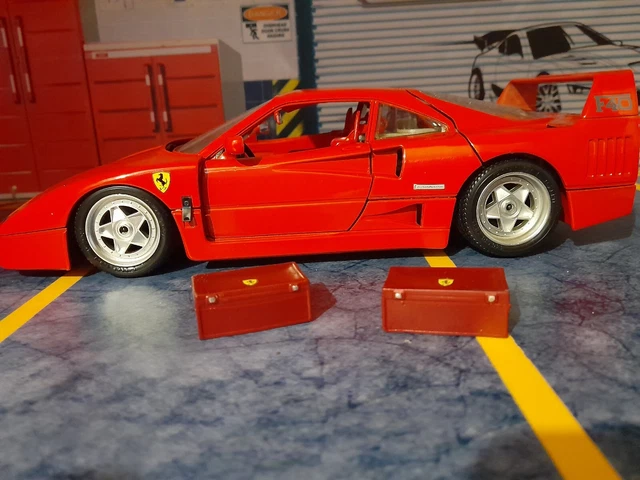2X FERRARI PIT Storage Box 1:18 F1 models Leclerc Schumacher hot wheels ...