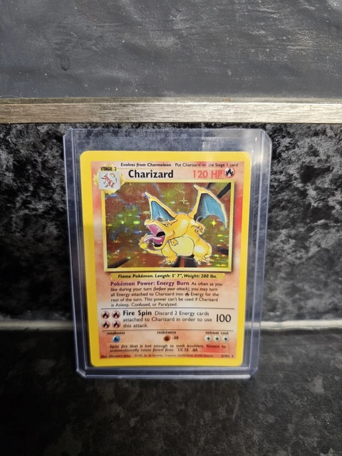 CHARIZARD BASE SET 4/102 Holo Shiny Pokemon Card TCG 1999 WOTC NM/MINT ...
