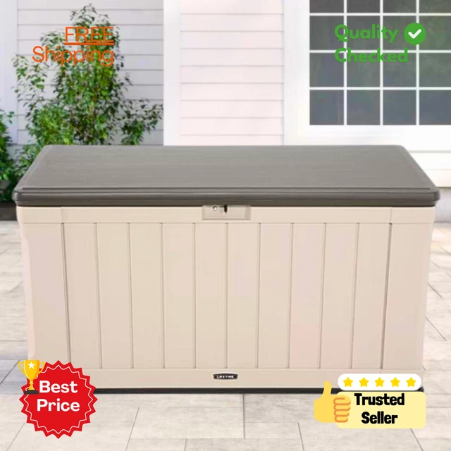 LIFETIME GARDEN STORAGE Box 400L Lockable Outdoor Waterproof Cushion ...