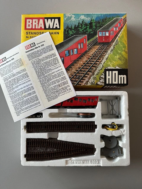 BRAWA 6310 STUTTGARTER Standseilbahn H0 / H0m Seilbahn 1:87 SELTEN Rote ...