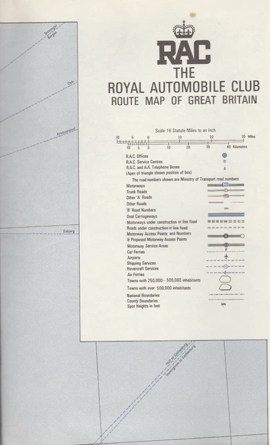 RAC ROYAL AUTOMOBILE Club Double Sided Map UK 1973 Vintage Old VGC Not ...