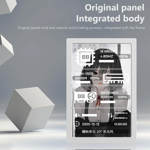 5.0IN IPS TYPE-C Secondary Screen Case CPU GPU RAM HDD Computer Monitor ...