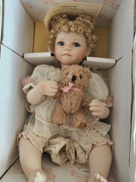 PRINCESS HOUSE HANNAH Porcelain Collector Doll Boxed COA Teddy Bear £26 ...