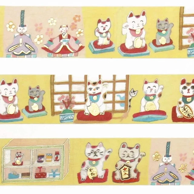 COZYCA FOIL-STAMPED WASHI Tape - Beckoning Cat (Maneki Neko) $12.00 ...
