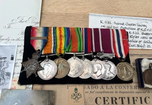MEDAL GROUP OF Eight To: R.S.M Samuel Charles Lindsay Kings Royal Rifle ...